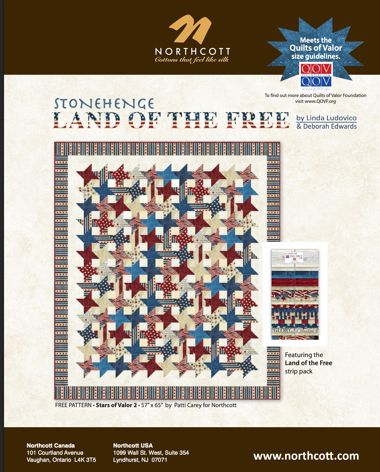 Free Pattern | Northcott | Quilts of Valor – Heartland Quilt Supply Co.